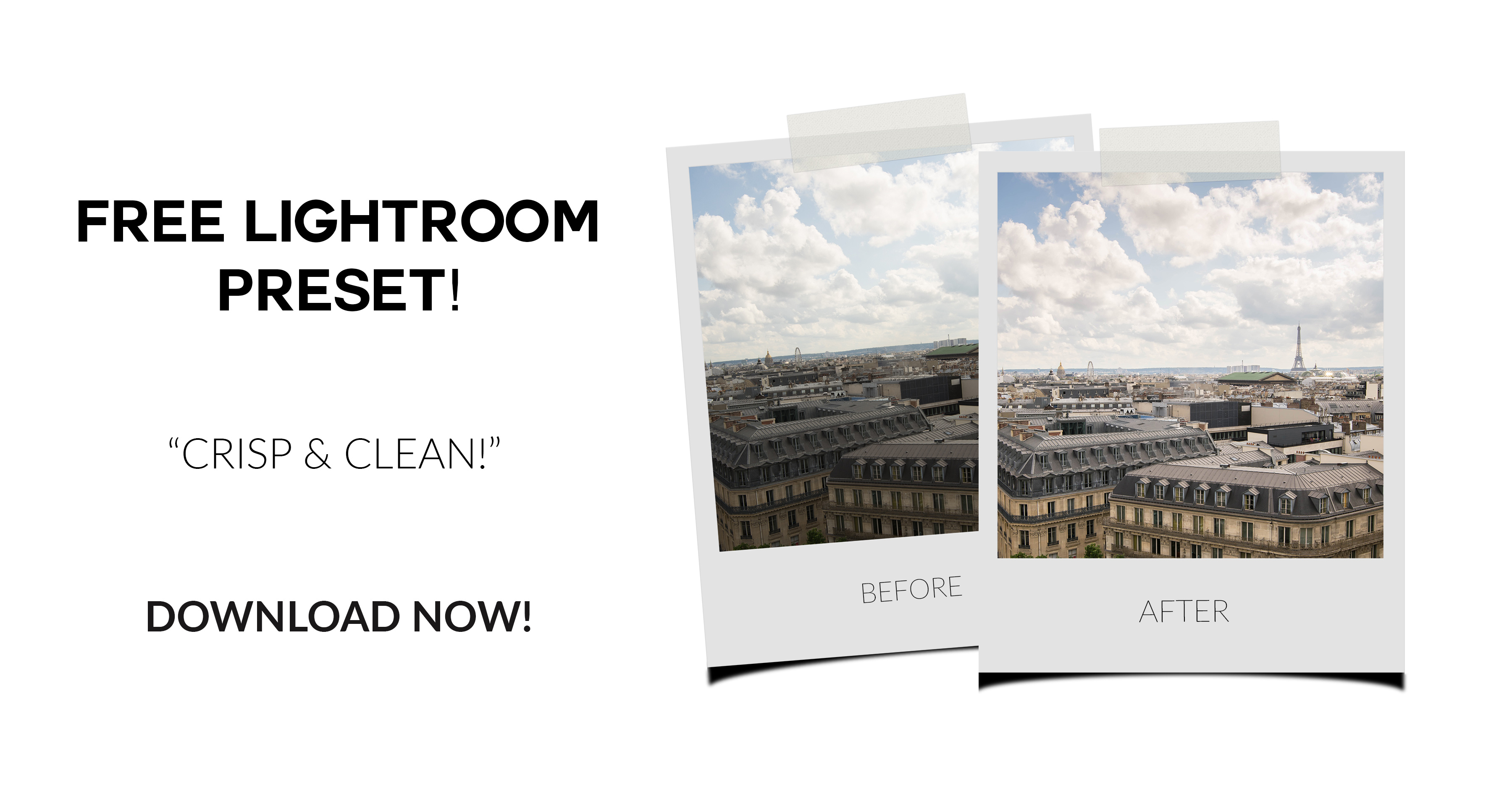 Free Lightroom Preset - Crisp & Clean